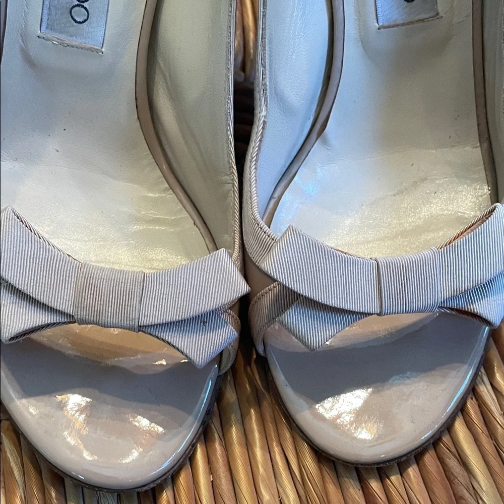 Jimmy Choo | Shoes | Jimmy Choo Nude Peep Toe Heels | Poshmark